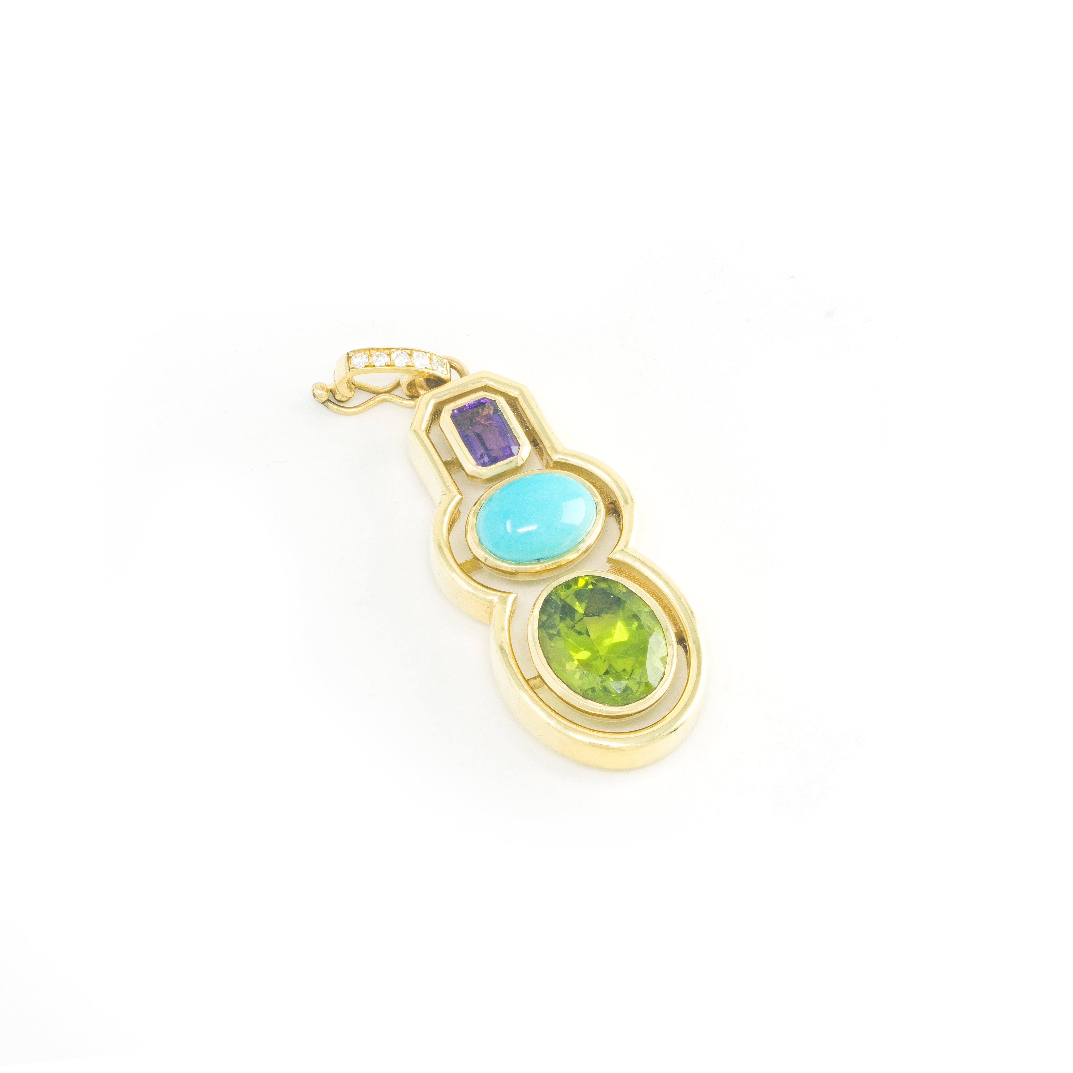 Amethyst, Turquoise and Peridot Morse Code Shadow Charm – Jenna Blake